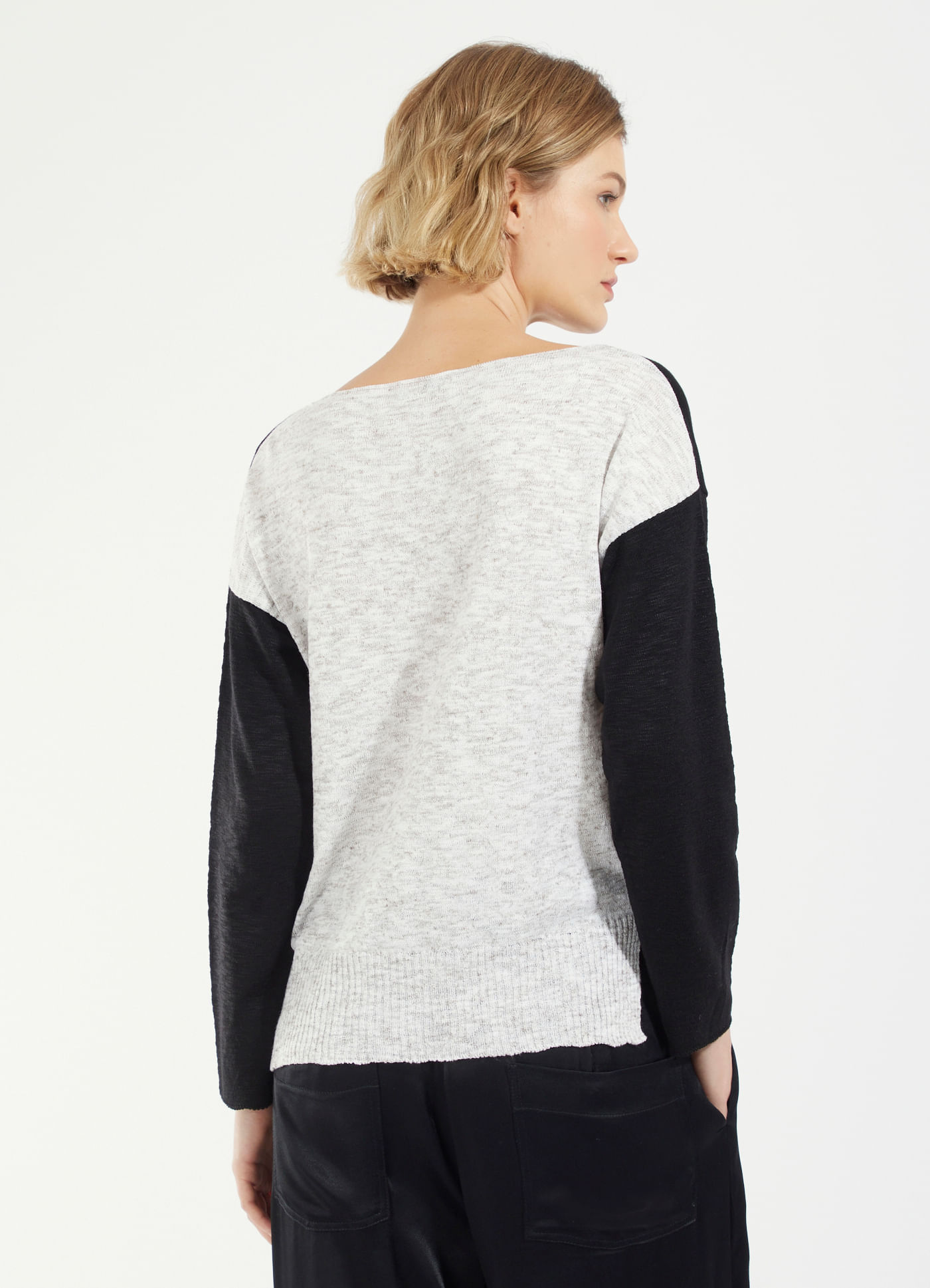 Pull flame manga ampla preto