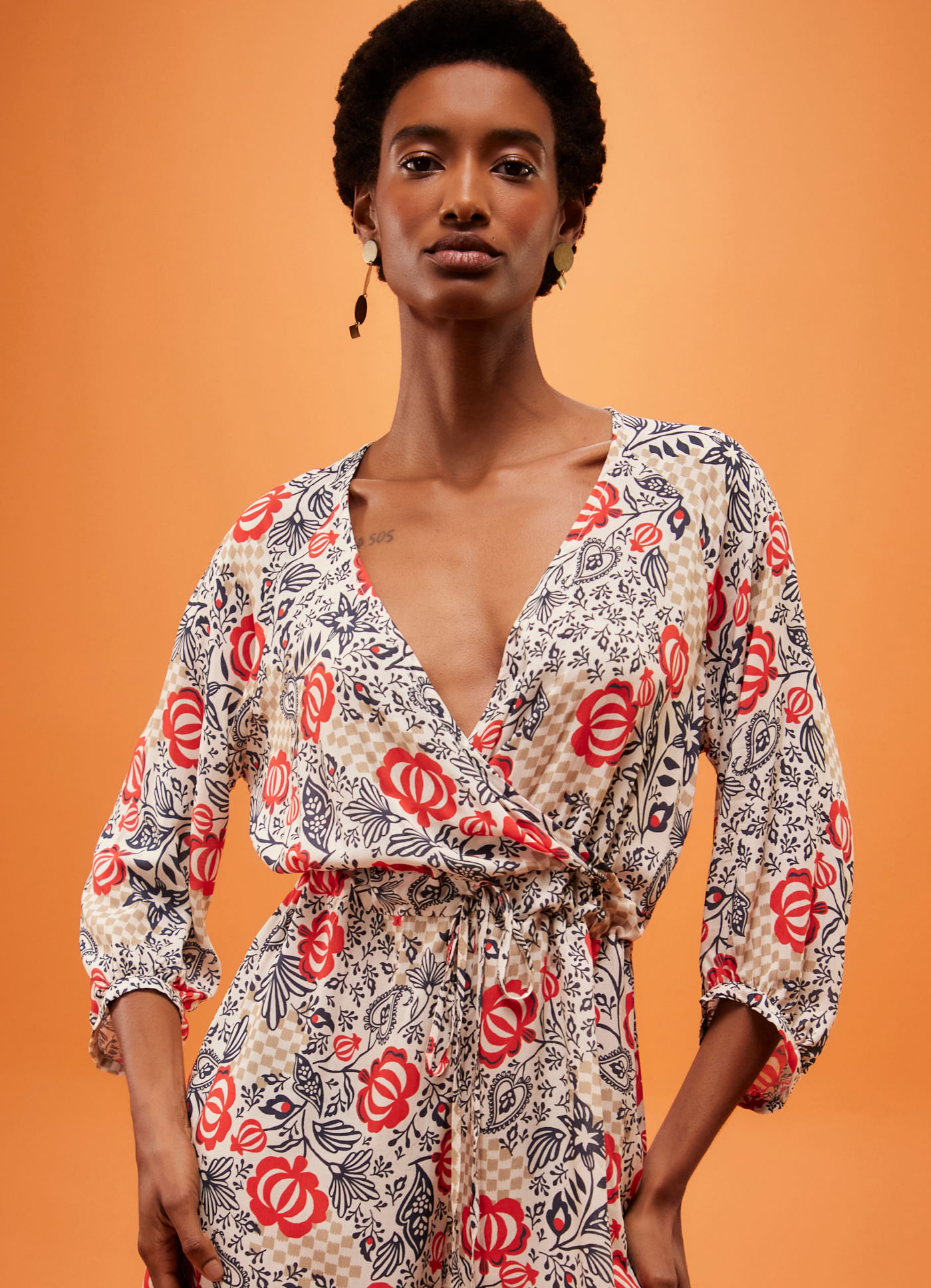 Macaquinho estampado bohemian