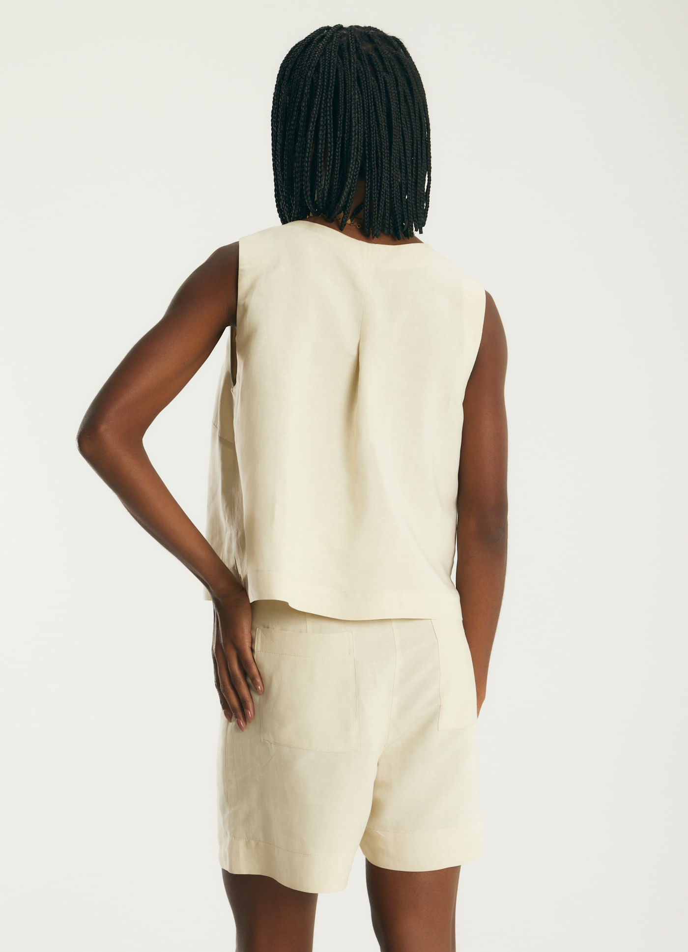 Regata shell linho valência bege